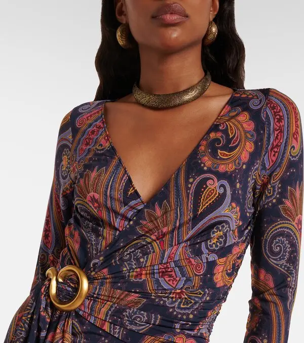 Etro Paisley Print Wrap Dress