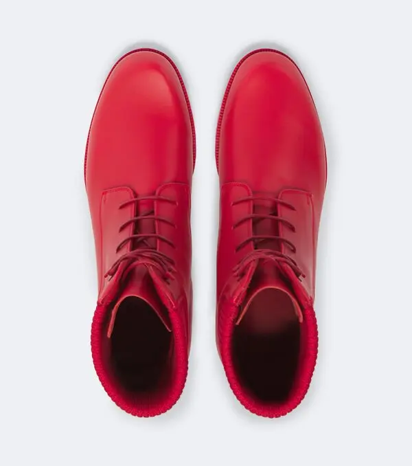 CHRISTIAN LOUBOUTIN Trapman Tct 2 Leather Lace-up Boots - Red