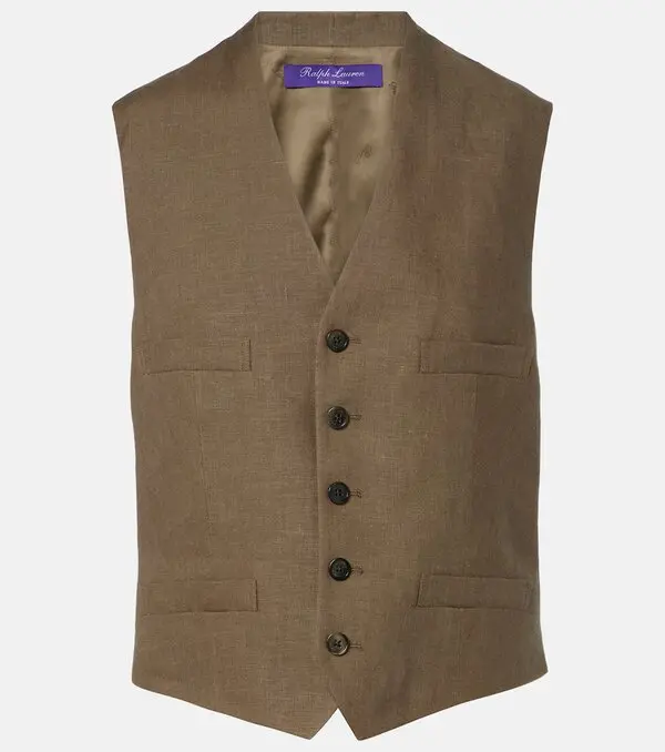 Ralph Lauren Jaiden Linen Vest - Brown