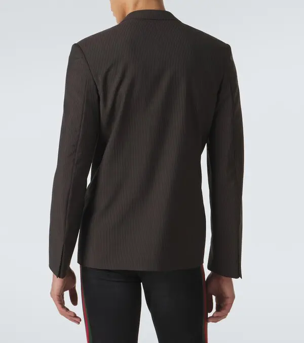 Gucci Pinstripe Wool And Mohair Blazer
