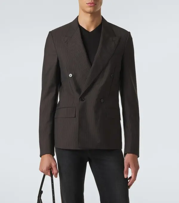 Gucci Pinstripe Wool And Mohair Blazer