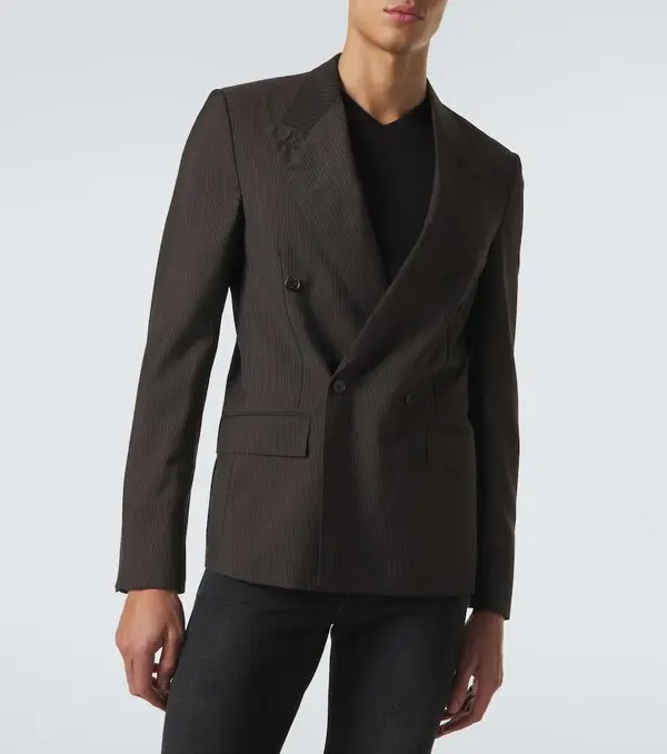 Gucci Pinstripe Wool And Mohair Blazer