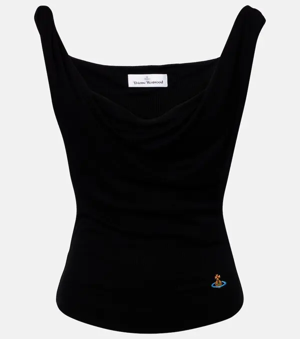 VIVIENNE WESTWOOD Anna Ribbed-knit Tank Top - Black