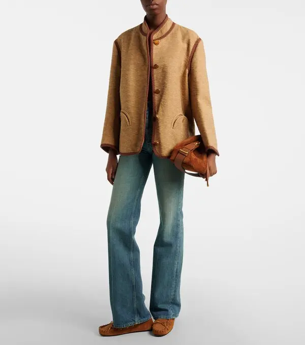 BLAZÉ MILANO Curly Cotton And Linen-blend Jacket - Brown