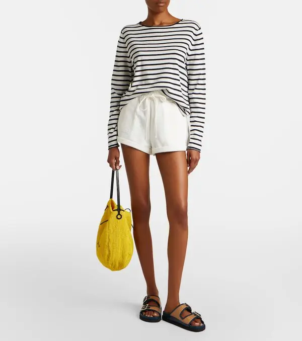 Citizens Of Humanity Vivienne Cotton Fleece Shorts In Pashmina - White