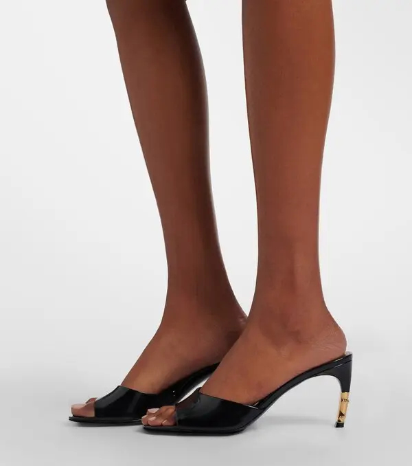Gucci Bamboo Leather Mules - Black