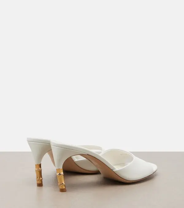 Gucci Bamboo Leather Mules - White