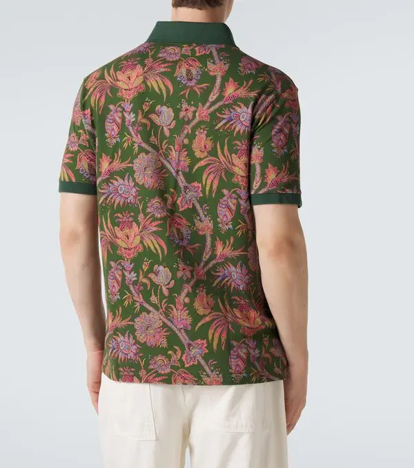 Etro Floral Cotton Piqu� Polo Shirt