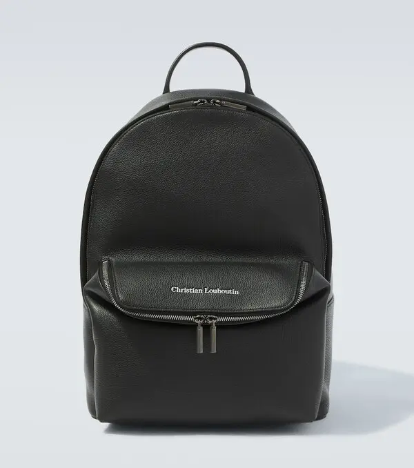 CHRISTIAN LOUBOUTIN Stoic Leather Backpack - Black