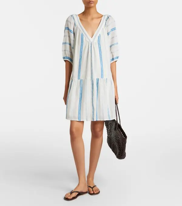Velvet By Graham & Spencer Selita Tiered Cotton Jacquard Mini Dress