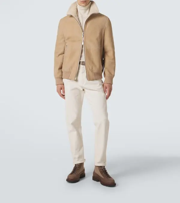 Brunello Cucinelli Suede-trimmed Lace-up Boots