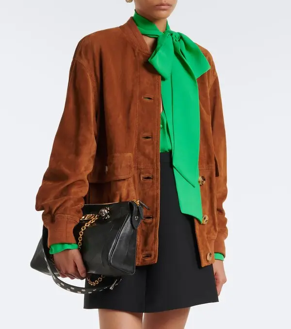 Valentino Garavani Caban Suede Bomber Jacket - Brown