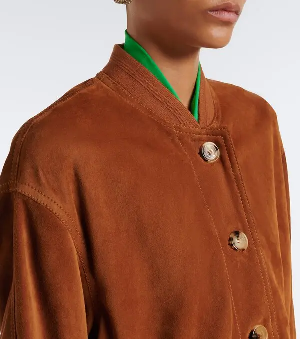 Valentino Garavani Caban Suede Bomber Jacket - Brown