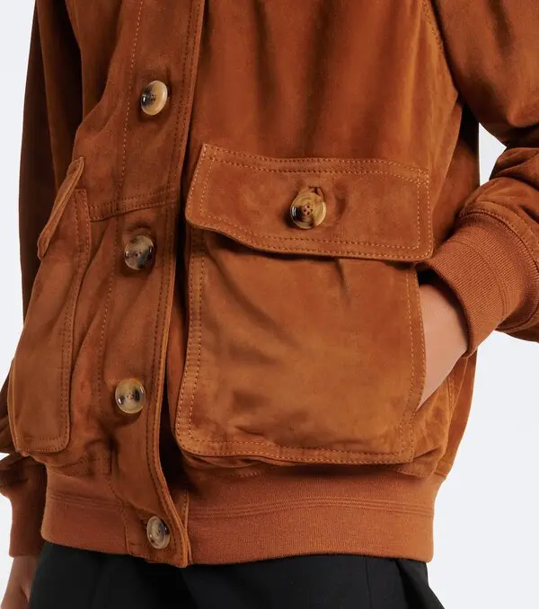 Valentino Garavani Caban Suede Bomber Jacket - Brown