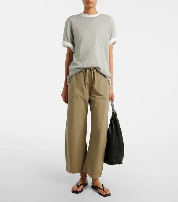 LESET Kyoto Cotton Wide-leg Pants
