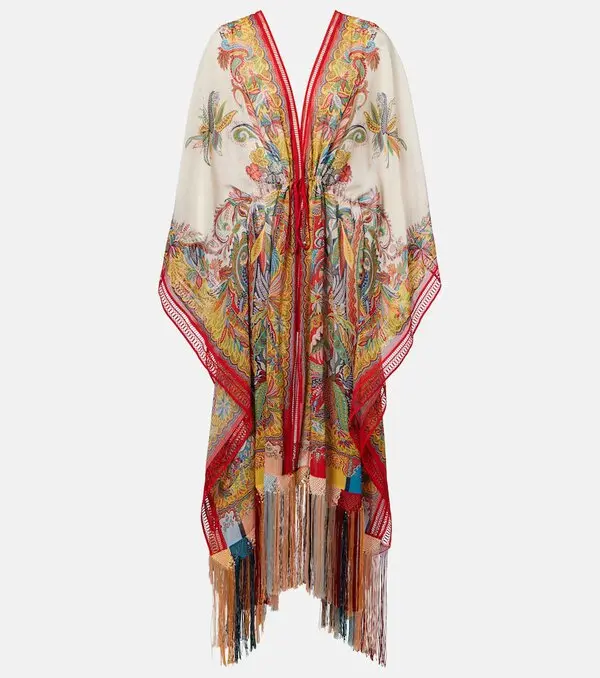Etro Paisley Fringed Kaftan - Multicoloured