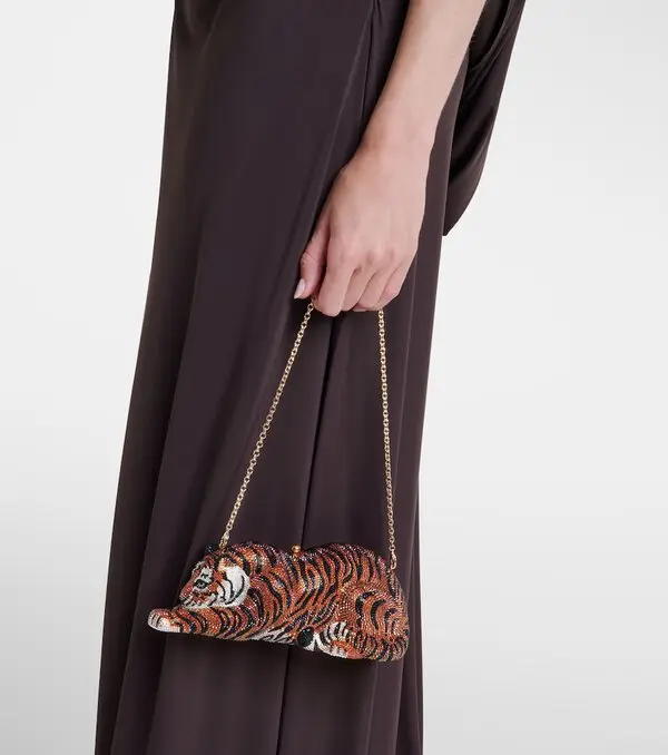 Judith Leiber Wildcat Small Crystal Clutch
