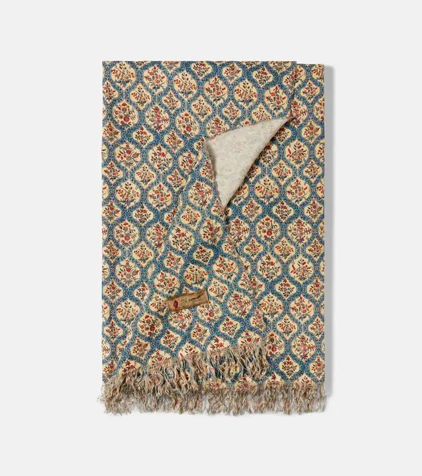 THE HOUSE OF LYRIA Tormento Floral Linen Tablecloth - Blue