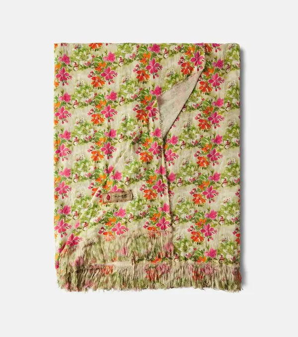 THE HOUSE OF LYRIA Tormento Floral Linen Tablecloth - Multicoloured