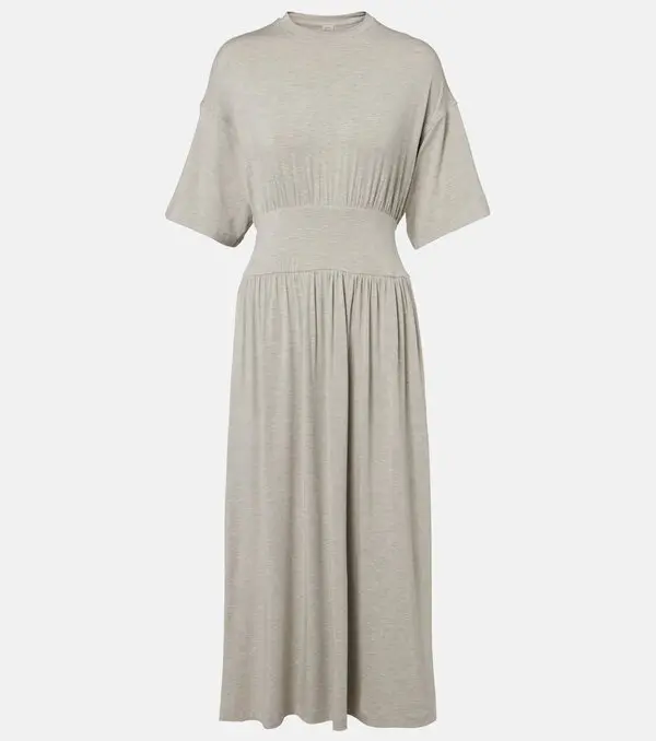 TOTEME Gathered Midi Dress - Grey