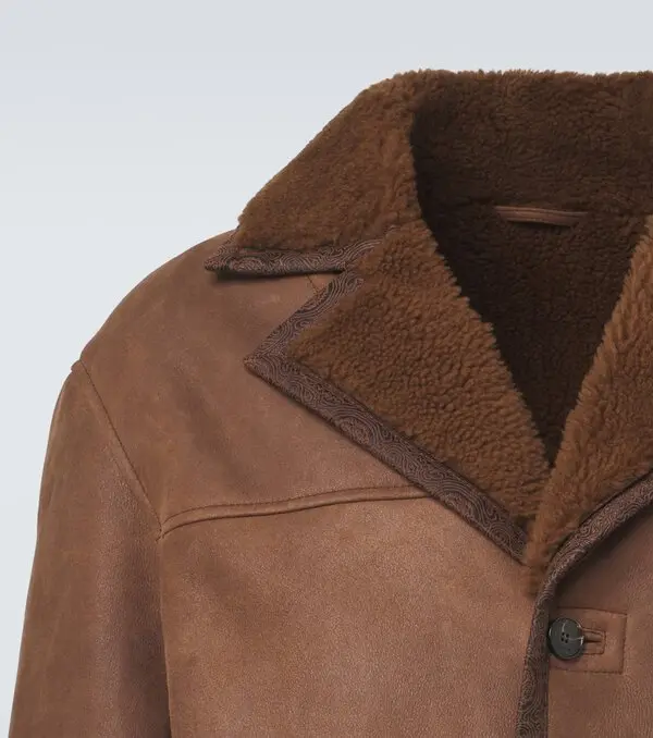 Etro Shearling-trimmed Leather Jacket