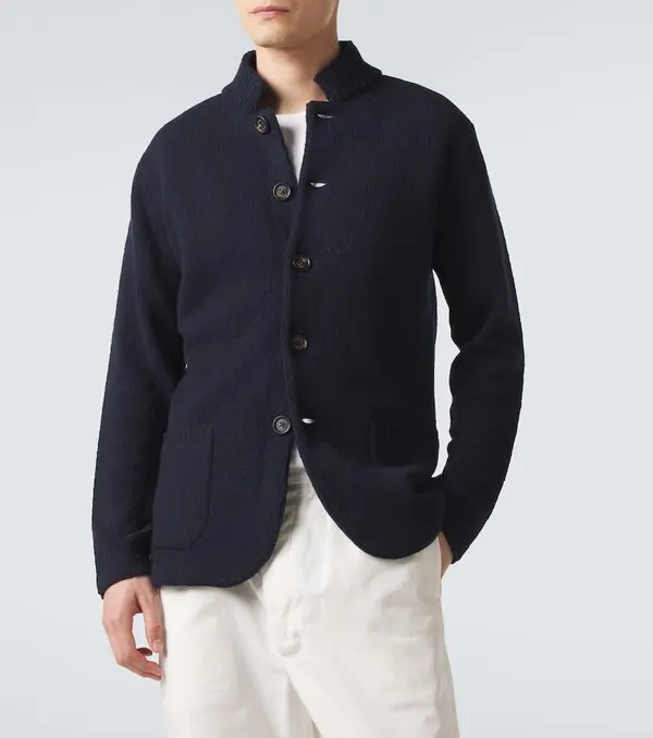 Eleventy Wool And Cashmere-blend Cardigan