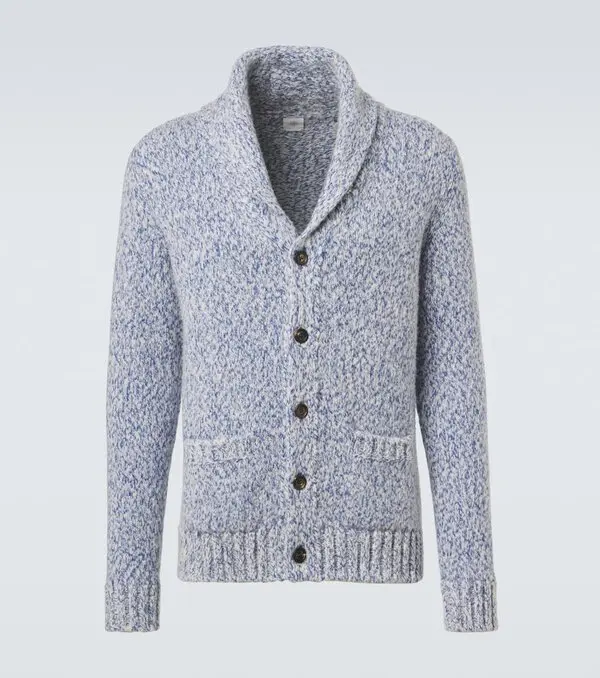 Eleventy Wool And Cashmere-blend Cardigan - Blue