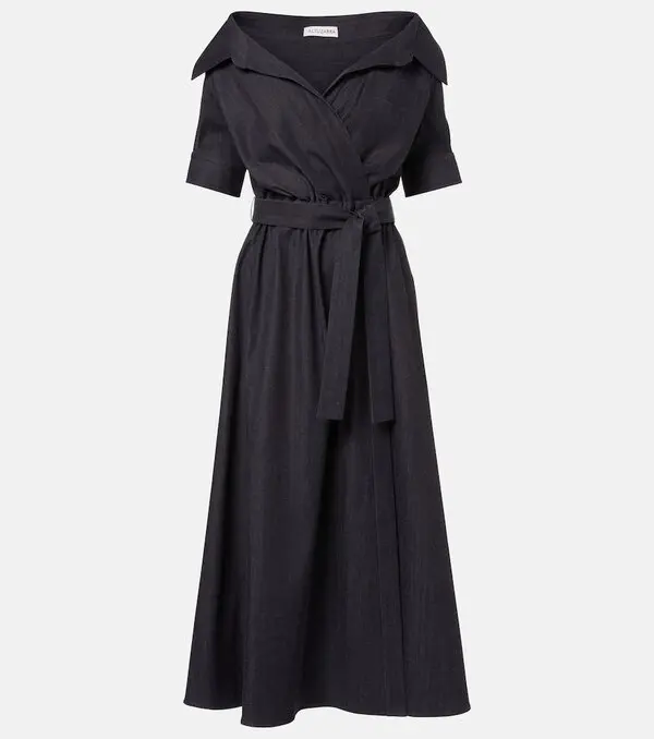 Altuzarra Lydia Wrapped Denim Midi Dress - Blue