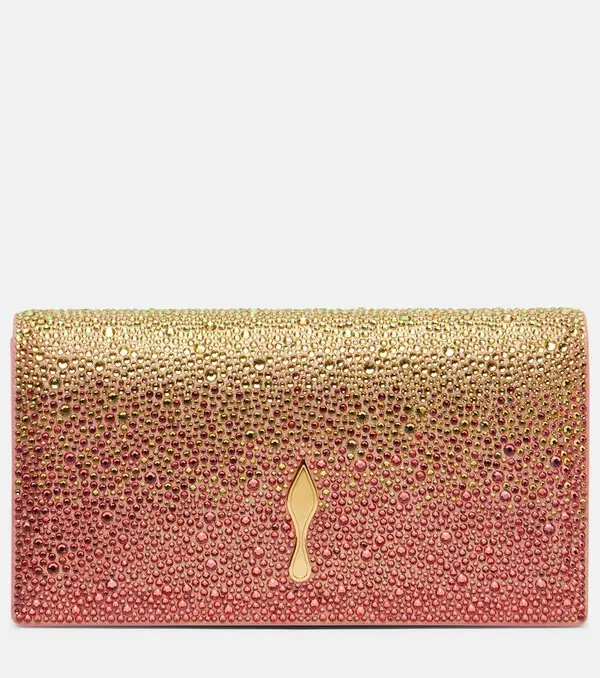 CHRISTIAN LOUBOUTIN Bettina Small Embellished Leather Clutch - Multicoloured