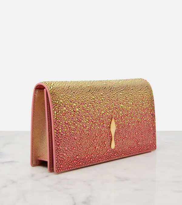 CHRISTIAN LOUBOUTIN Bettina Small Embellished Leather Clutch - Multicoloured