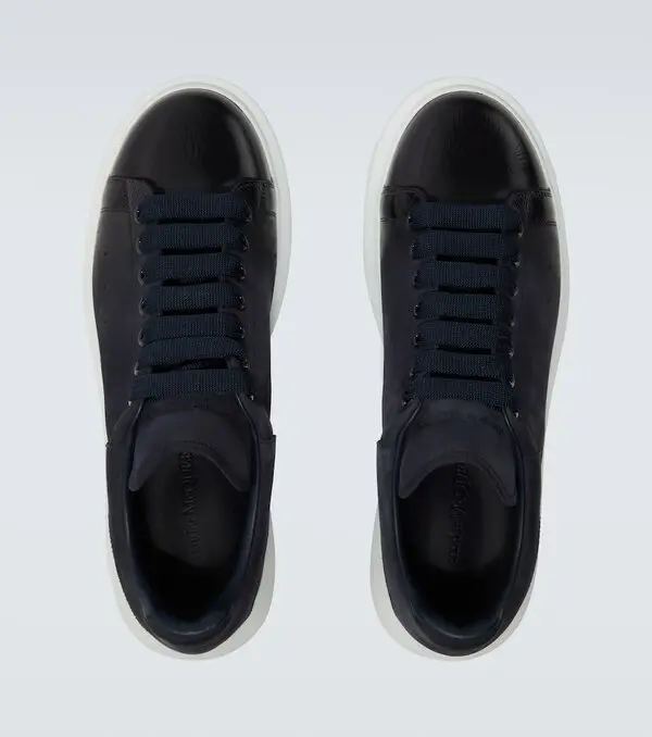 Alexander McQueen Oversized Suede-trimmed Leather Sneakers - Blue