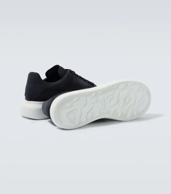 Alexander McQueen Oversized Suede-trimmed Leather Sneakers - Blue