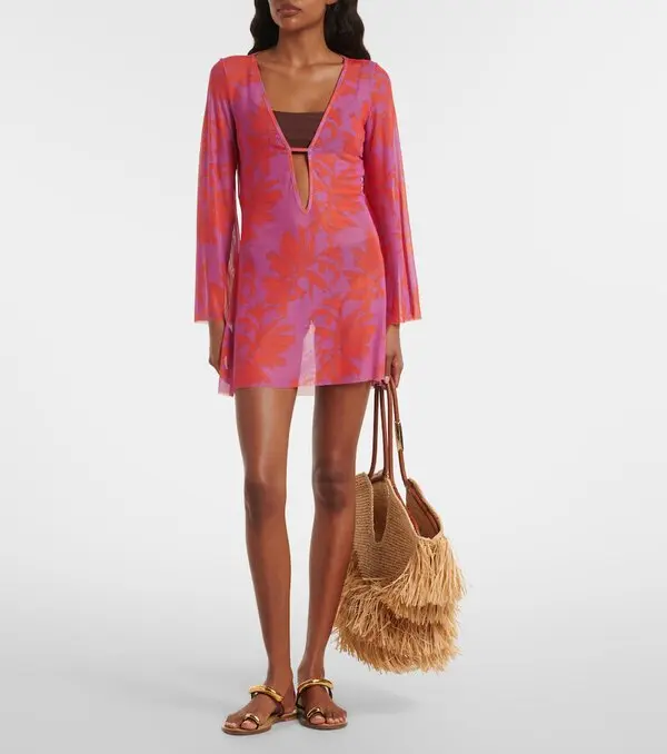 VIX PAULA HERMANNY Lidi Floral Sheer Beach Dress