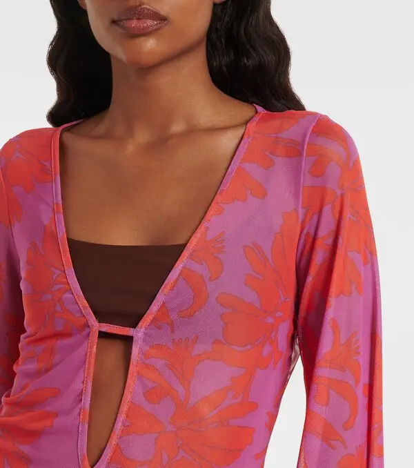 VIX PAULA HERMANNY Lidi Floral Sheer Beach Dress