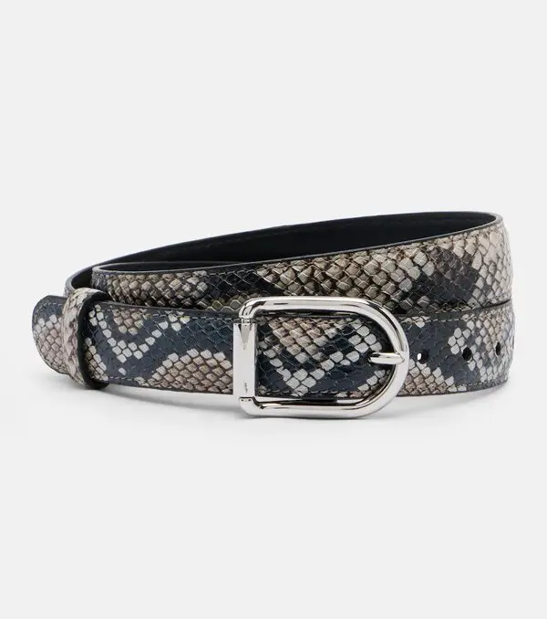 Altuzarra Snake-effect Leather Belt - Beige