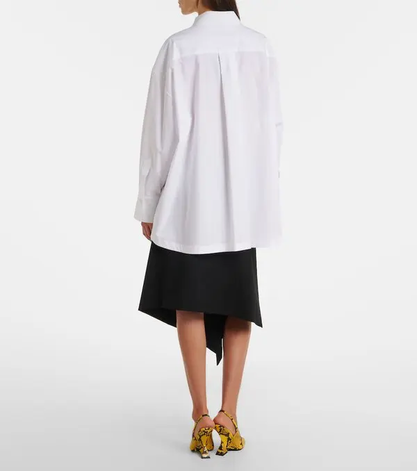 Attico Asymmetric Virgin Wool Wrap Skirt - Black