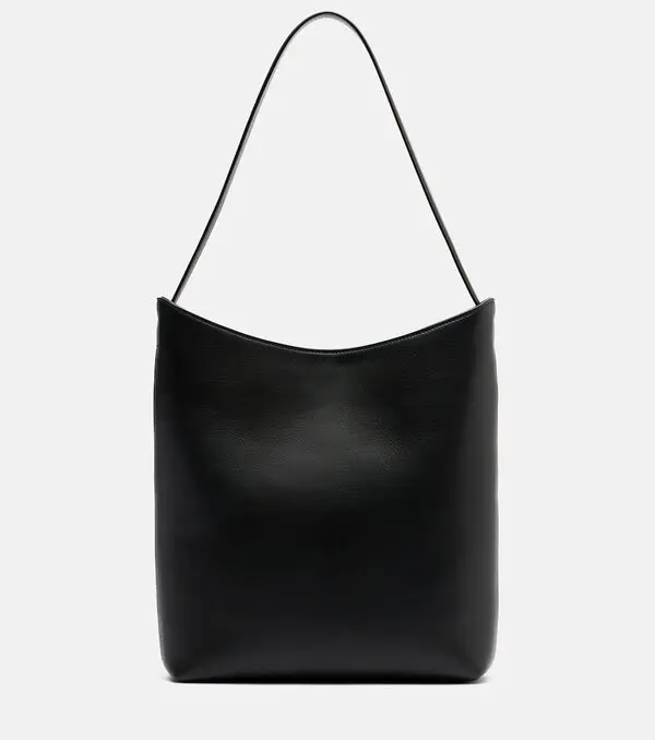 THE ROW Alma Medium Leather Shoulder Bag - Black