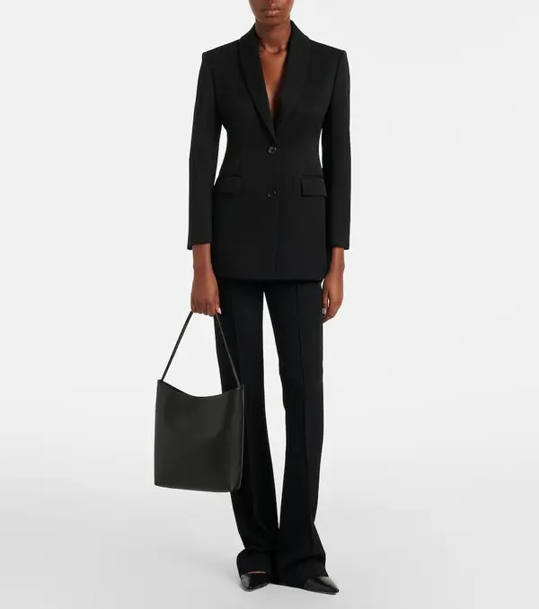 THE ROW Alma Medium Leather Shoulder Bag - Black