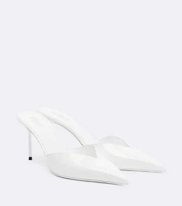 Paris Texas Patent Leather Mules - White