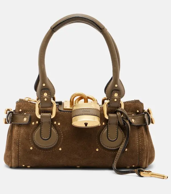 Chloé Paddington Small Suede Shoulder Bag - Green