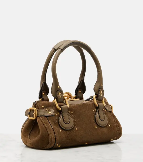 Chloé Paddington Small Suede Shoulder Bag - Green
