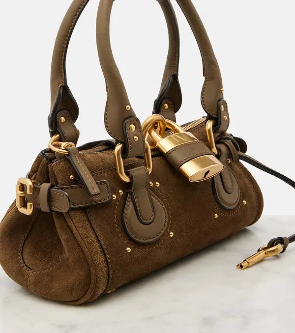 Chloé Paddington Small Suede Shoulder Bag - Green