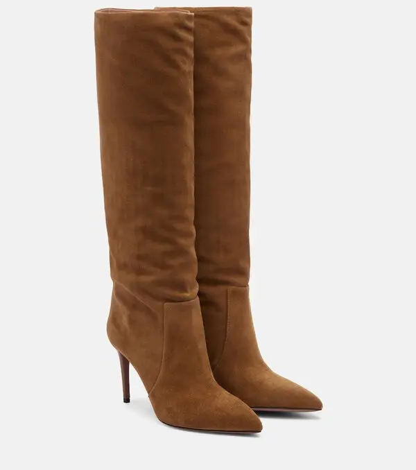 Paris Texas Stiletto Suede Knee-high Boots - Beige