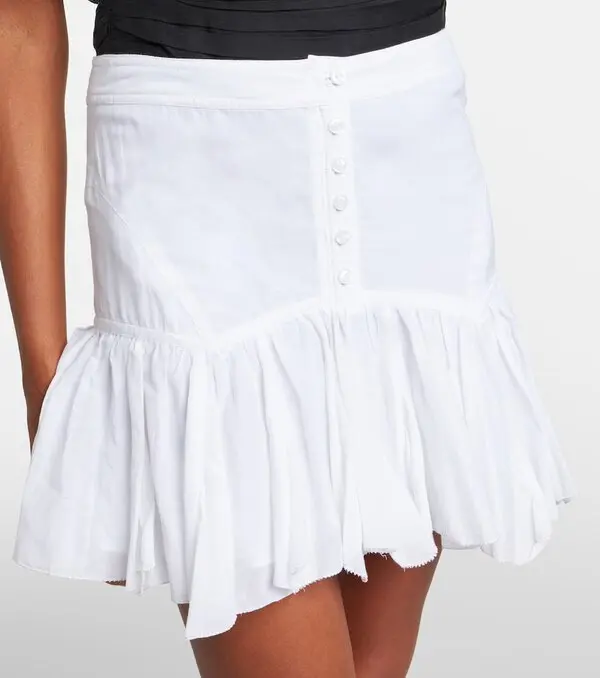 MARANT ETOILE Daneen Ruffled Cotton-blend Miniskirt - White