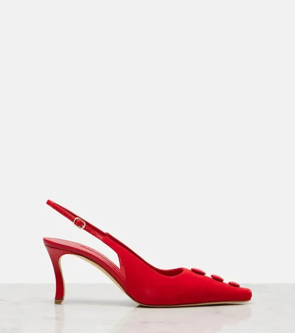 Manolo Blahnik Alexa Suede Slingback Pumps