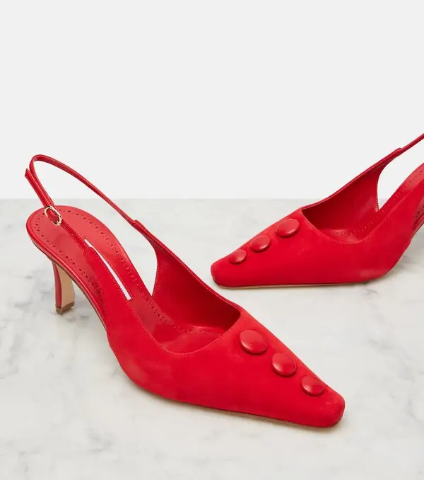 Manolo Blahnik Alexa Suede Slingback Pumps