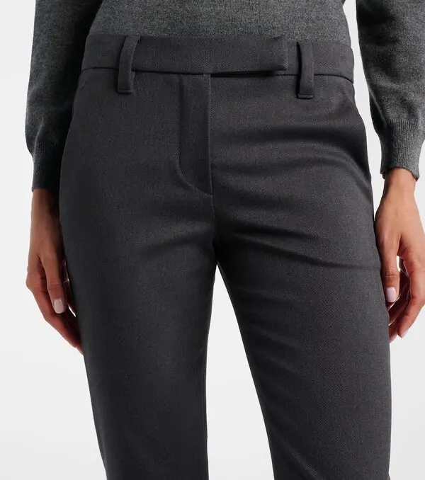 Brunello Cucinelli Cotton-blend Slim Pants