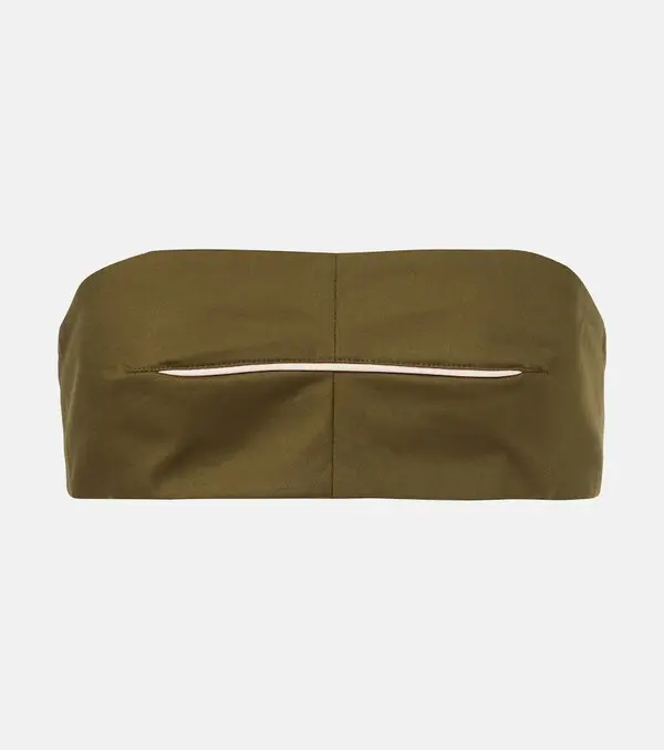 ADRIANA DEGREAS Cotton-blend Bandeau Top - Green