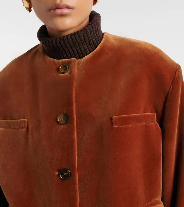 BLAZÉ MILANO Gliss Cotton Velvet Jacket - Brown