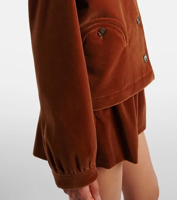 BLAZÉ MILANO Gliss Cotton Velvet Jacket - Brown